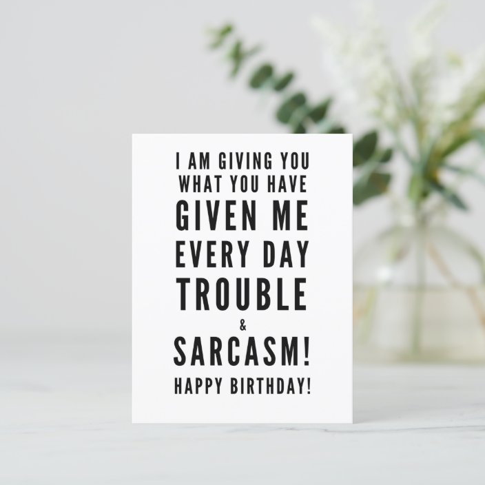 Sarcastic Happy Birthday Wishes for best friends Postcard | Zazzle.com
