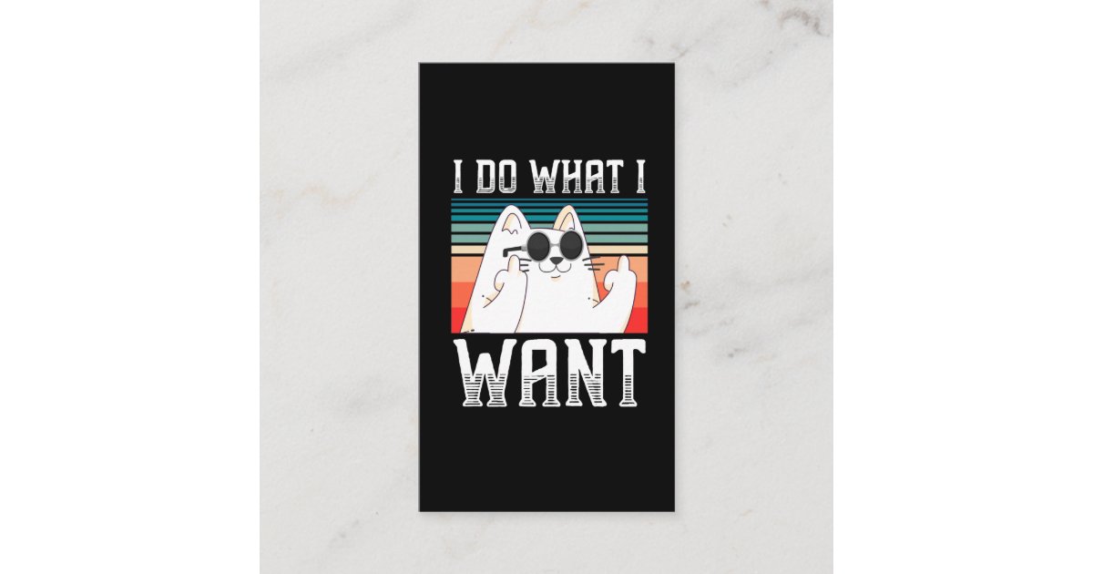 Sarcastic People Kitty Middle Finger Selfish Kitty Business Card | Zazzle