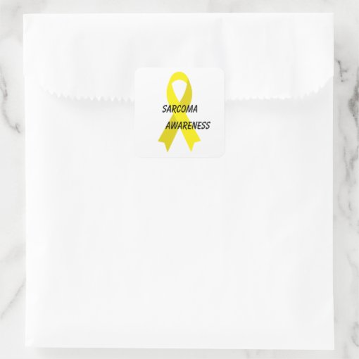 Sarcoma Yellow Awareness Ribbon by Janz Square Sticker | Zazzle