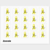 Sarcoma Yellow Awareness Ribbon by Janz Square Sticker | Zazzle