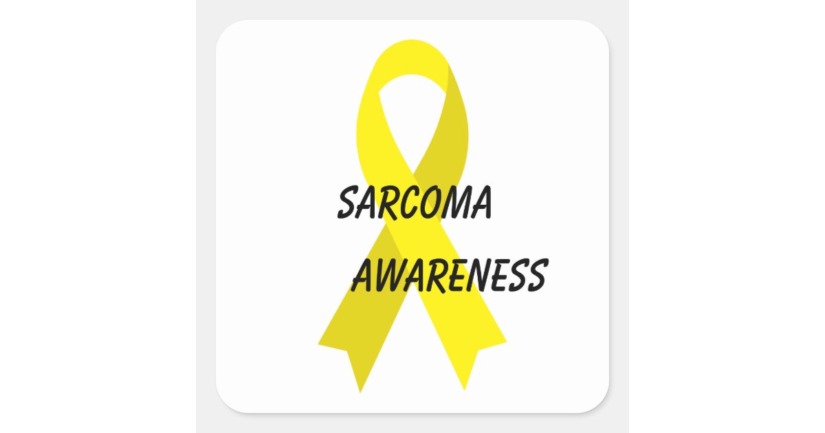 Sarcoma Yellow Awareness Ribbon by Janz Square Sticker | Zazzle