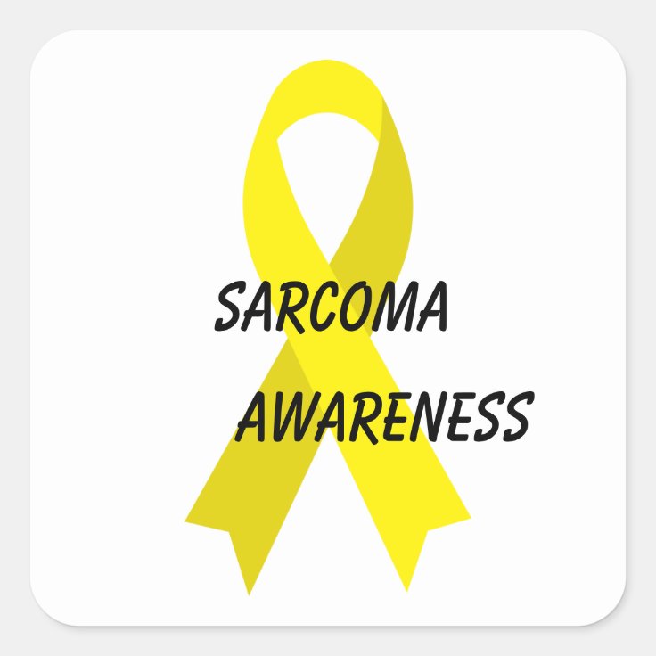 Sarcoma Yellow Awareness Ribbon by Janz Square Sticker | Zazzle