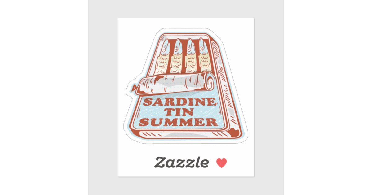 Sardine tin summer sticker | Zazzle