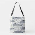 Sardines in Motion in navy and ivory Crossbody Bag | Zazzle