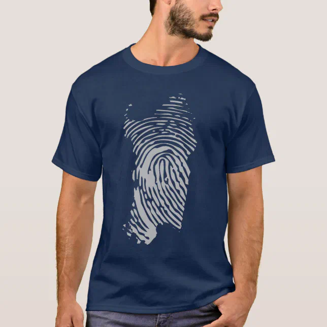 Sardinia island fingerprint T-Shirt | Zazzle