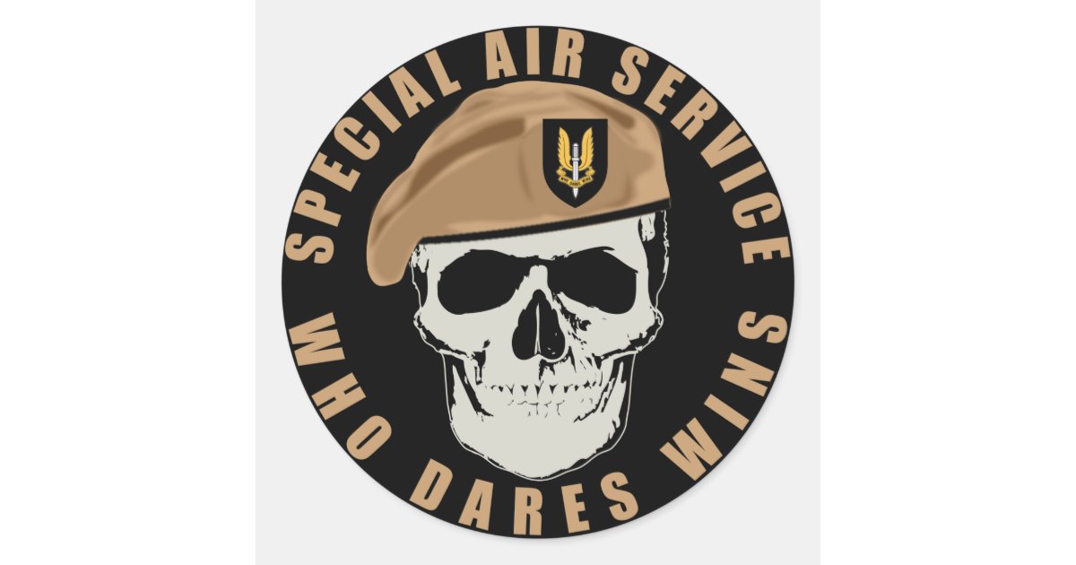 Sas Skull Classic Round Sticker Zazzle