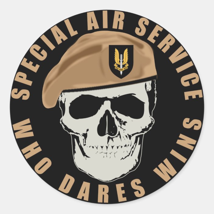SAS Skull Classic Round Sticker | Zazzle.com