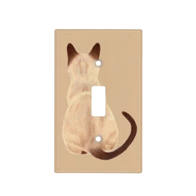 Sasha Siamese Cat Mom Kitty Looking Away Drawing Light Switch Cover ...