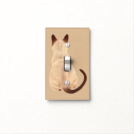 Sasha Siamese Cat Mom Kitty Looking Away Drawing Light Switch Cover ...