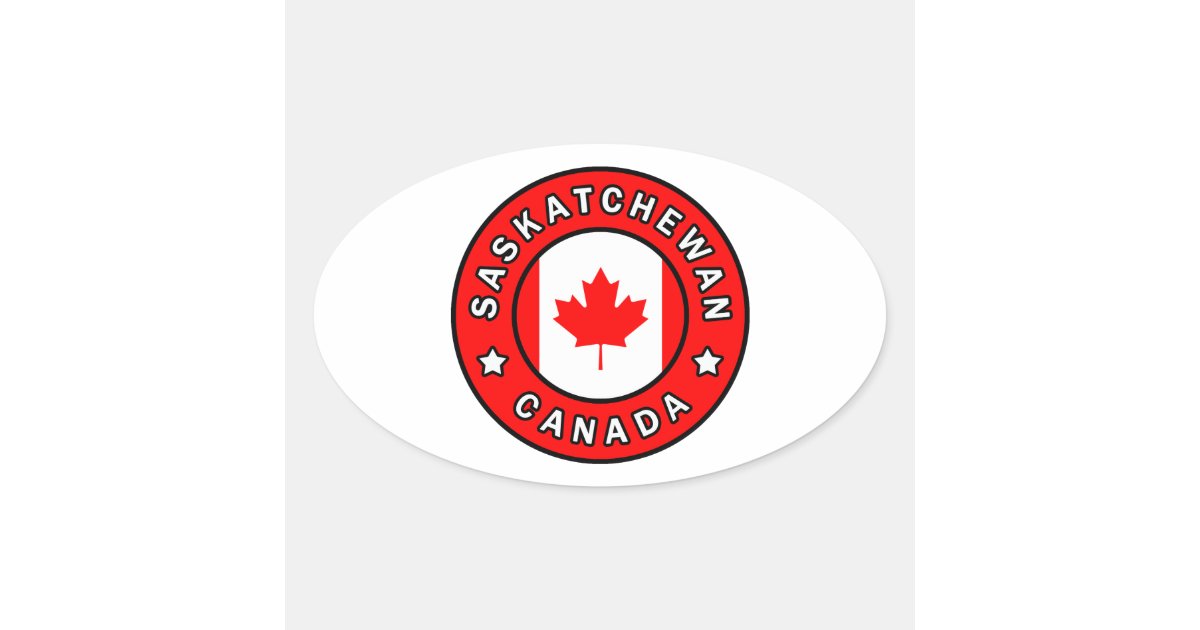 Saskatchewan Canada Oval Sticker | Zazzle