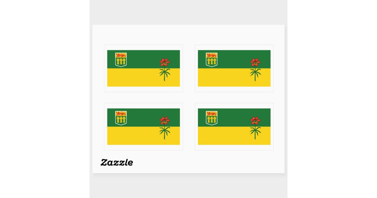 Saskatchewan Flags Graphic Rectangular Sticker | Zazzle