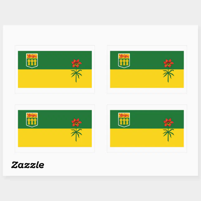 Saskatchewan Flags Graphic Rectangular Sticker | Zazzle
