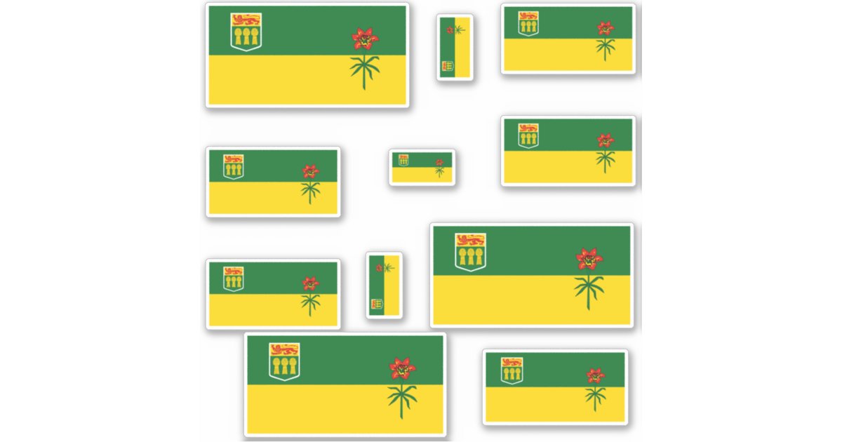 Saskatchewan Flags Graphic Sticker | Zazzle