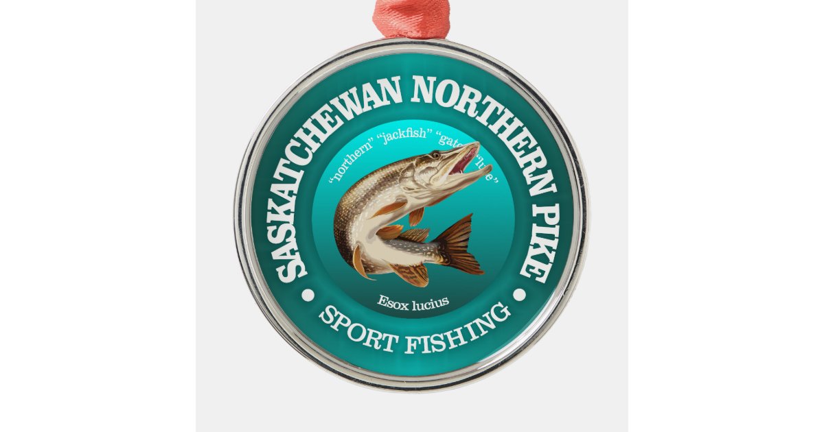 Saskatchewan Pike Fishing Metal Ornament | Zazzle