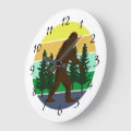 Sasquatch Believer | Vintage Sunset Bigfoot Large Clock | Zazzle