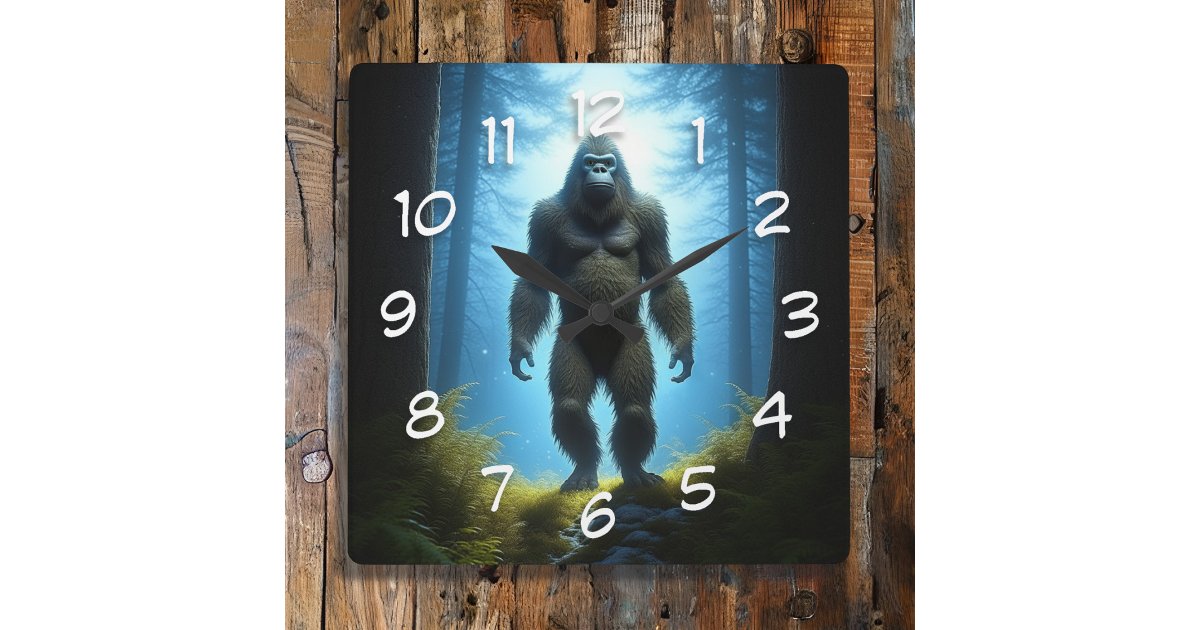 Sasquatch Bigfoot Believers Square Wall Clock | Zazzle