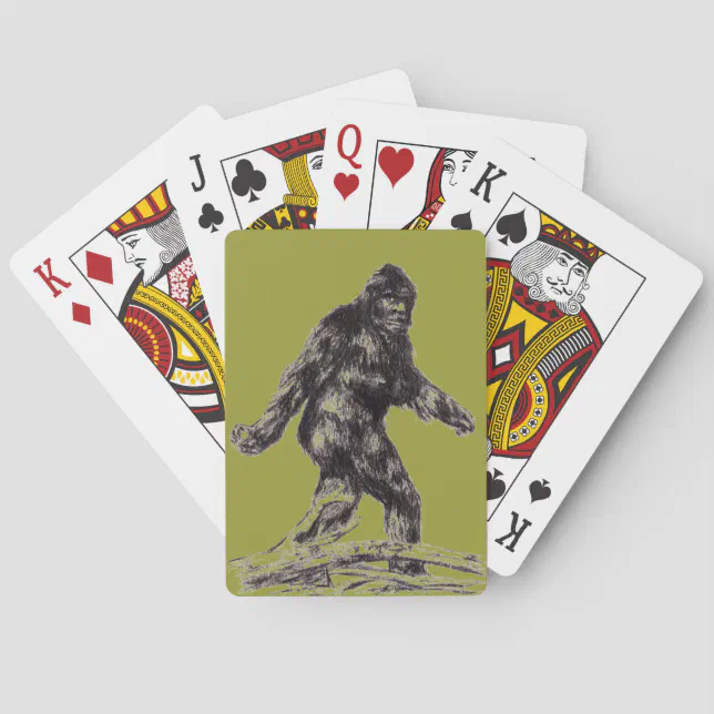 "Sasquatch" "Bigfoot" playing cards | Zazzle