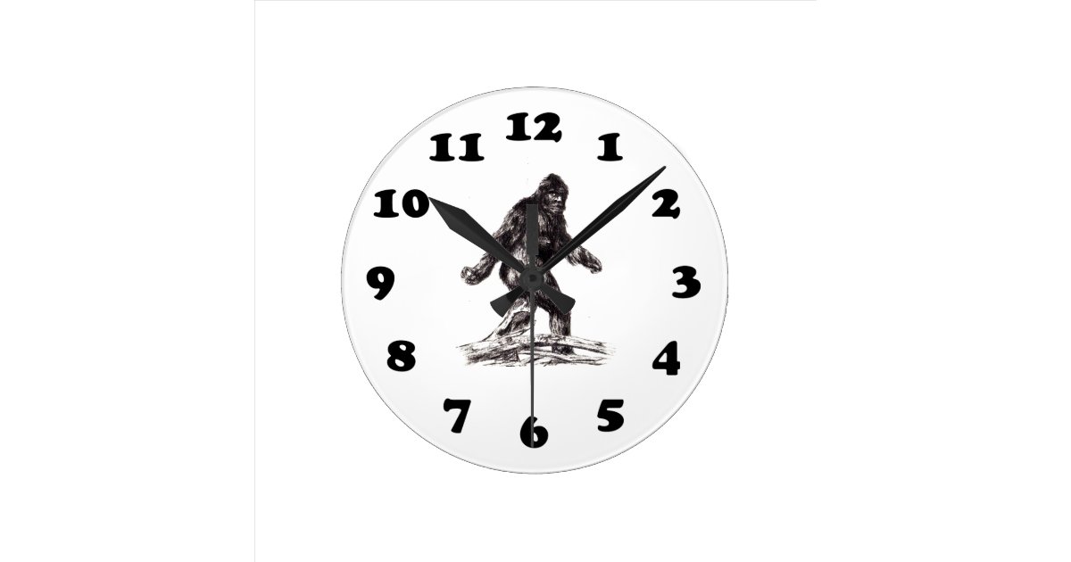 Sasquatch Bigfoot Round Clock | Zazzle.com