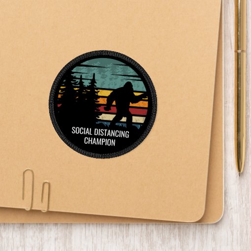 Sasquatch Bigfoot | Social Distancing Champion Patch | Zazzle