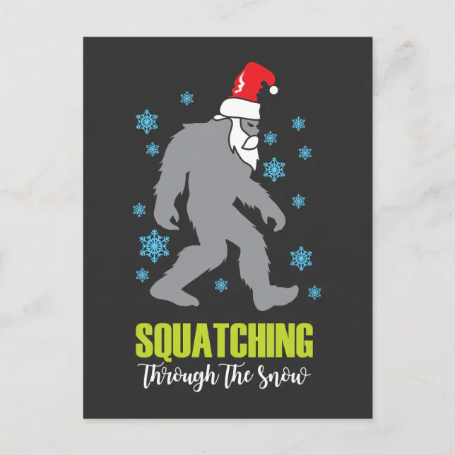 Sasquatch Christmas Funny Bigfoot Costume Postcard | Zazzle