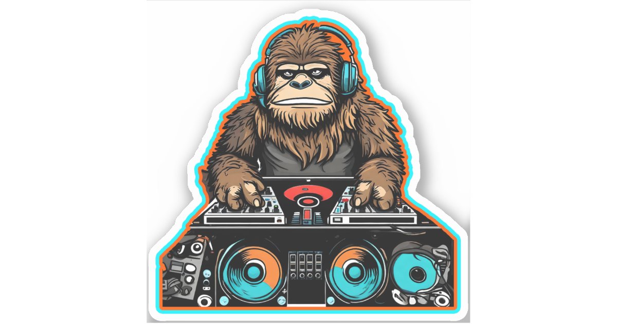 Sasquatch DJ Vinyl Sticker | Zazzle