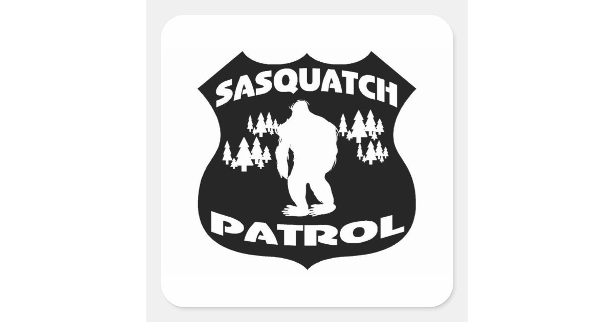 Sasquatch Patrol Forest Badge Square Sticker | Zazzle