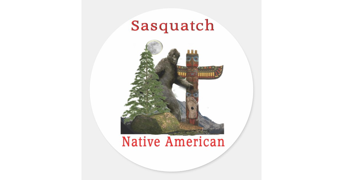 sasquatch products classic round sticker | Zazzle