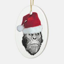 Sasquatch Santa Funny Christmas Tree Ornament | Zazzle