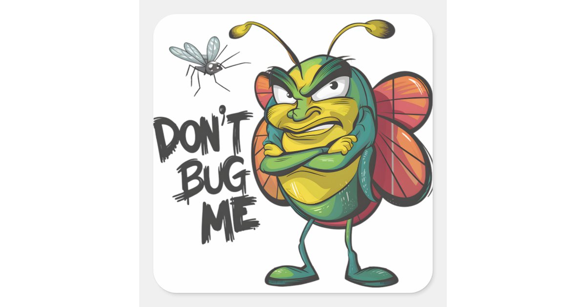Sass Bug Street Art Square Sticker | Zazzle