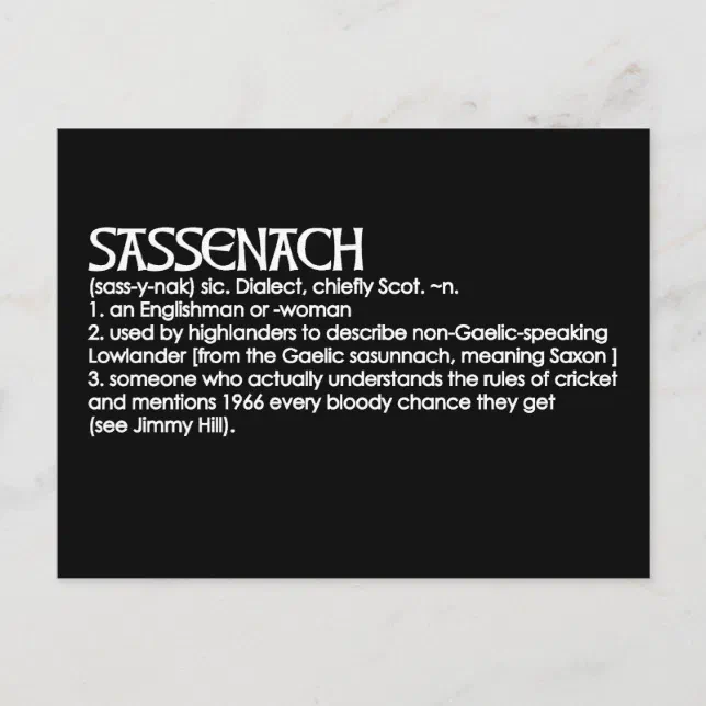 Sassenach Postcard | Zazzle