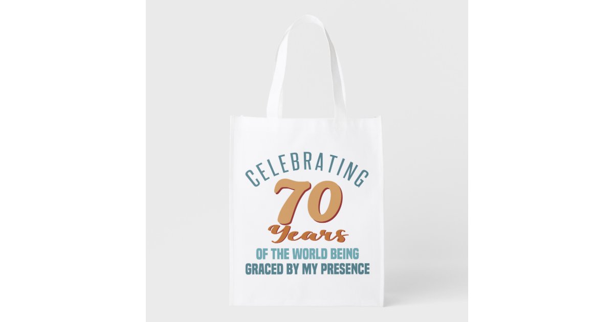 Sassy 70th Birthday Attitude Grocery Bag | Zazzle