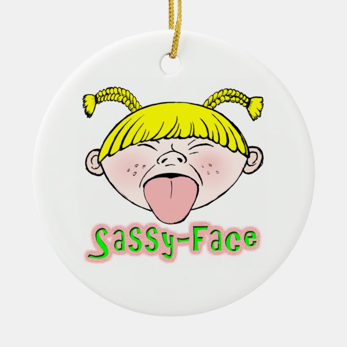 Sassy Face Girl Ceramic Ornament | Zazzle.com