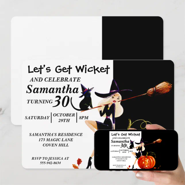 Sassy Halloween Witch Birthday Invitation | Zazzle