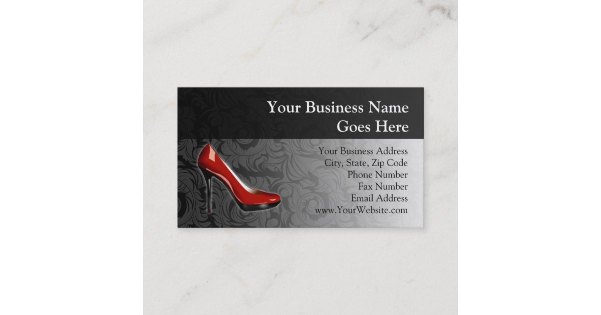 Sassy Red Shoe Business Card | Zazzle