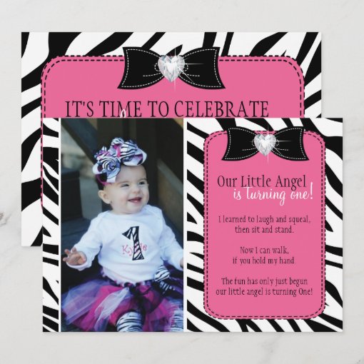 Sassy Zebra Birthday Party Invitation | Zazzle