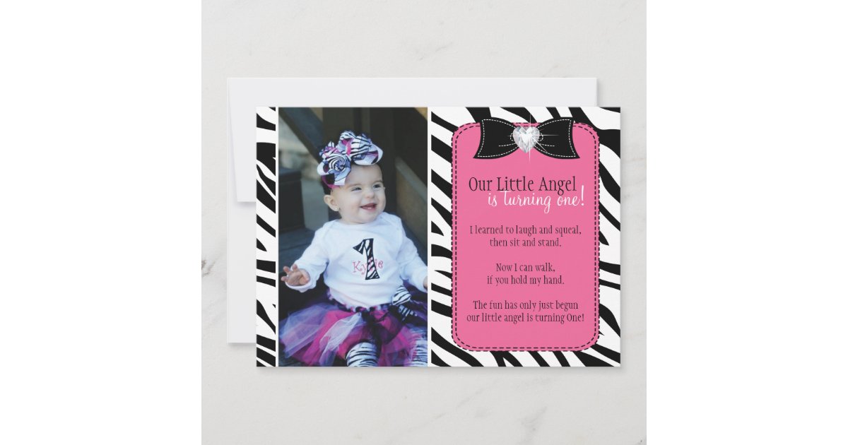 Sassy Zebra Birthday Party Invitation | Zazzle
