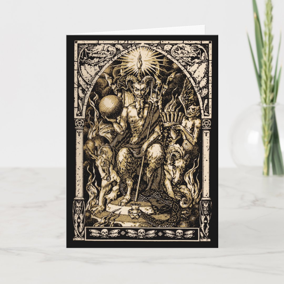 Satan Enthroned Winter Solstice Greeting Card | Zazzle
