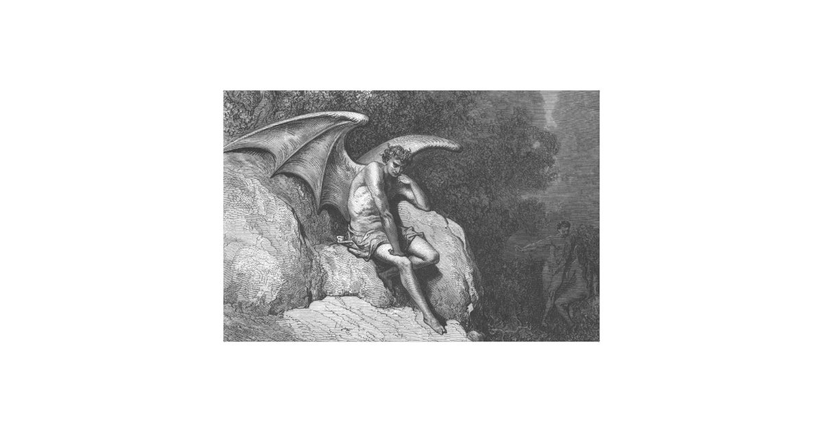 Satan Thinking Stretched Canvas Art | Zazzle