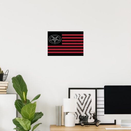 Satanic flag poster | Zazzle