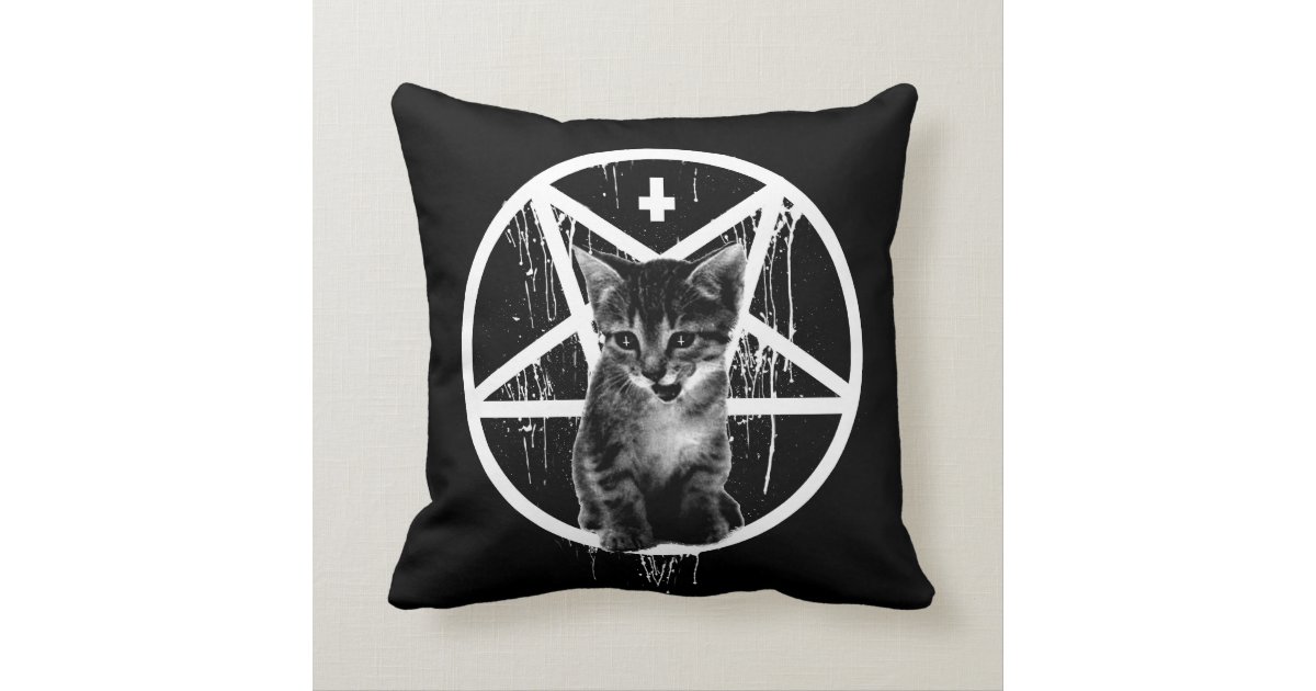 Satanic Kitten Pillow | Zazzle.com