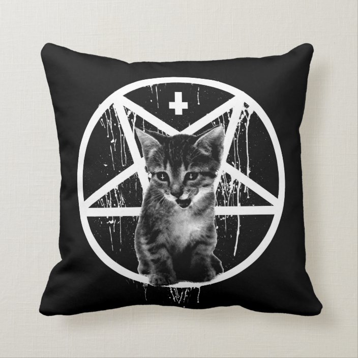 Satanic Kitten Pillow | Zazzle.com