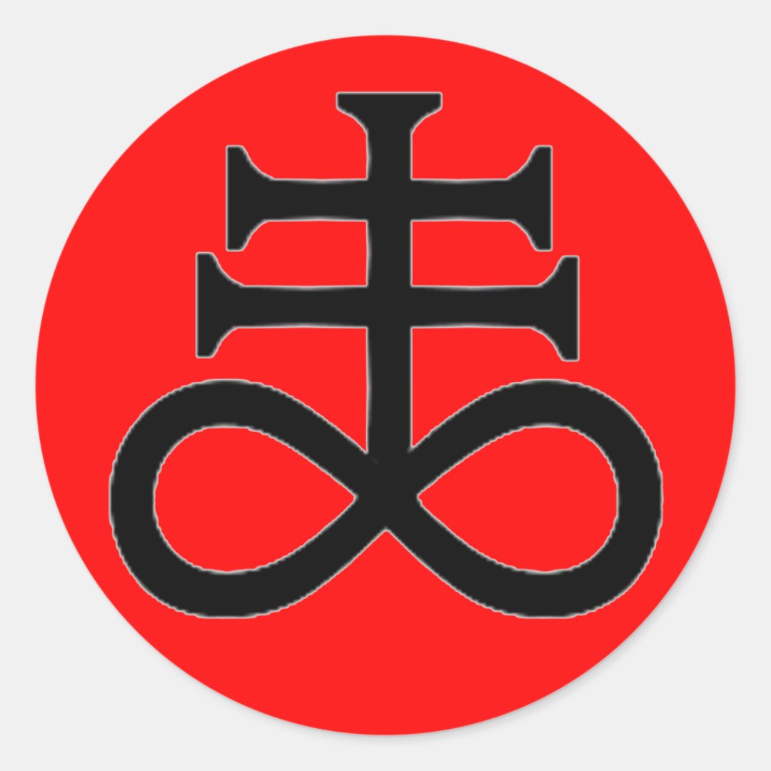SATAN'S CROSS CLASSIC ROUND STICKER | Zazzle