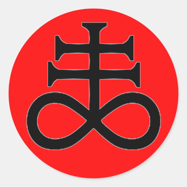 SATAN'S CROSS CLASSIC ROUND STICKER | Zazzle