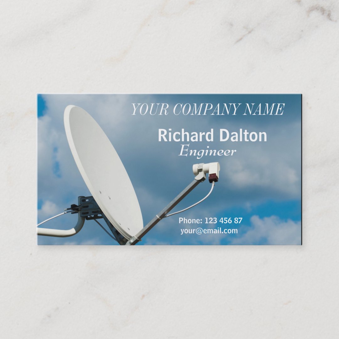 Satellite dish business card | Zazzle