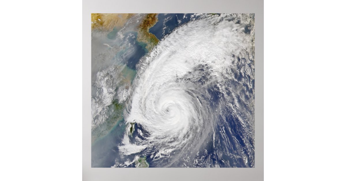 Satellite image of a typhoon poster | Zazzle