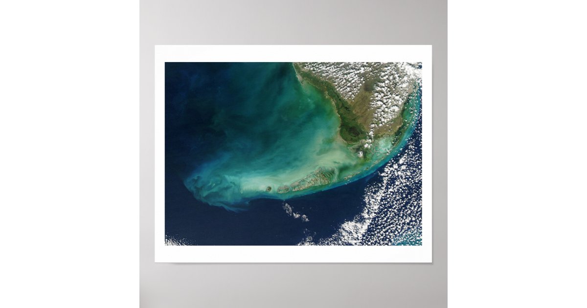 Satellite Image of the Florida Keys Poster | Zazzle