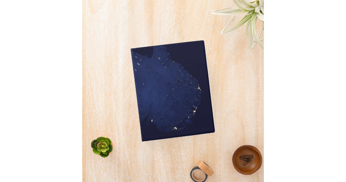 Satellite The Night Lights Of Australia. Mini Binder | Zazzle
