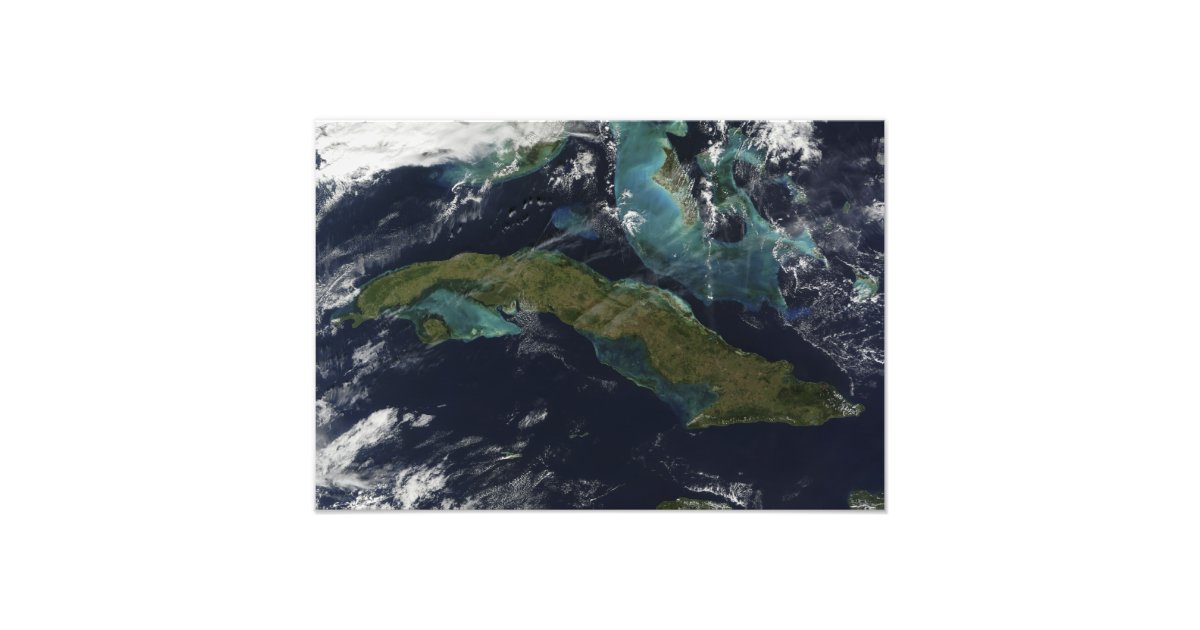 Satellite view of Cuba Photo Print | Zazzle