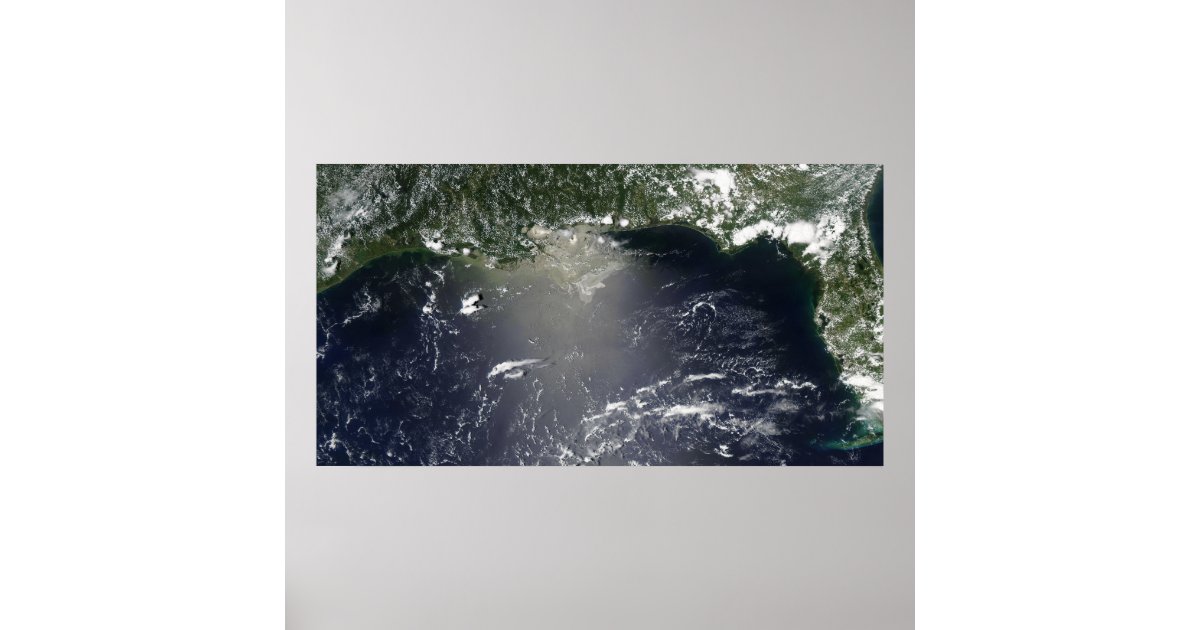 Satellite view of oil leaking poster | Zazzle