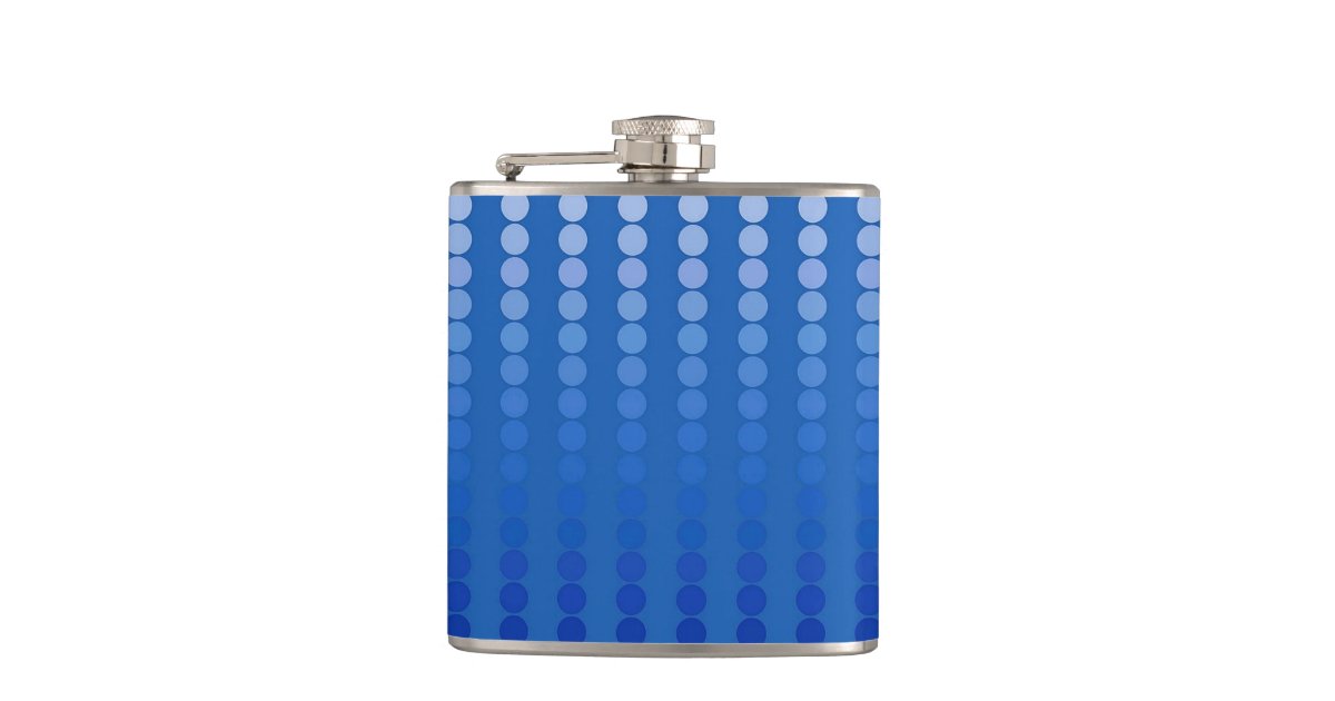 Satin dots - shades of steel blue flask | Zazzle